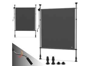 4260595756072 - Strattore Ausziehbare Klemmmarkise   Senkrechtmarkise höhenverstellbar 120 x 310 cm - Anthrazit