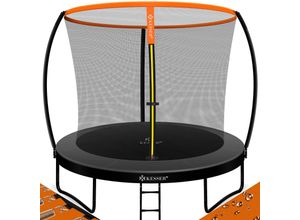 4255598342773 - KESSER® Trampolin Gartentrampolin TÜV Rheinland GS Zertifiziert Kindertrampolin bis 150 kg Komplettset mit Sicherheitsnetz Leiter Randabdeckung & Zubehör