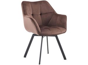 4255716348854 - Esszimmerstuhl Jordi aus Samt Drehbarer Sessel für Wohn- und Essbereiche Ergonomisches Design belastbar bis 150 kg