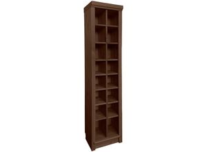 4029686591769 - Wandregal HOME AFFAIRE Soeren Regale Gr H 185 cm 16 St braun (dunkelbraun) CD-Regal Möbel Regal Standregal TV-Möbel Medienarchivierung Regale aus massiver Kiefer in 2 Höhen Tiefe 29 cm