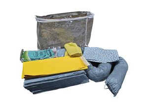 4262512391076 - eurokraft basic Leckage-Notfallset mit Einweg-Abdichtmatte Tasche Abdichtmatte Vliese Bindung 20 l Ausführung Öl blau