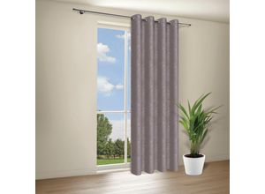 4007863680352 - Gardine Lauren Gr 1 grau B140cm H245cm Wirkware Polyester Gardinen Deko Ösenschal Lauren