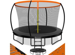 4255598342766 - KESSER® Trampolin Gartentrampolin TÜV Rheinland GS Zertifiziert Kindertrampolin bis 150 kg Komplettset mit Sicherheitsnetz Leiter Randabdeckung & Zubehör