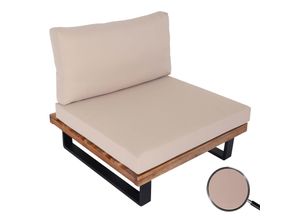 4057651801155 - Lounge-Sessel MCW-H54 Garten-Sessel Spun Poly Akazie Holz MVG-zertifiziert Aluminium ~ hellbraun Polster beige