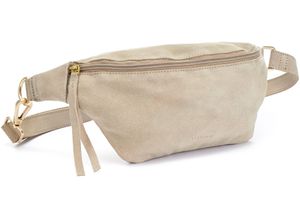 8904258934556 - Bauchtasche Umhängetasche Kinder Gr B H T 26cm x 12cm x 7cm beige (sand) Veloursleder unifarben Taschen aus Leder Brusttasche Schultertasche Crossbody Bag