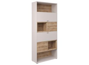 9010585287841 - Hom`in Regal  Eiche Sand  Holz  Eiche  massiv  90x214x38 cm  Beimöbel erhältlich stehend  Arbeitszimmer Büroregale Bücherregale