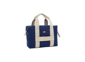 8721106471359 - Weekender TOMMY JEANS TJM RETRO COOL DUFFLE Damen Gr B H T 44cm x 30cm x 19cm blau (royalblau) Textil Taschen Unisex Umhängetasche Henkeltasche Schultertasche mit Kontrastbesatz