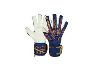 4060485473962 - Torwarthandschuhe REUSCH Attrakt SpeedBump Damen Gr 105 bunt (goldfarben blau) 69% Elastodien 26% Polyester 5% Polyamid mehrfarbig Handschuhe mit Evolution Negative Cut