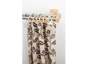 9002777419550 - Gardinenstange GARESA CUBUS Gardinenstangen Gr L 260 cm Ø 20 mm 2 läufig beige (natur chromfarben) Kinder Gardinenstangen für Vorhanggarnitur verlängerbar Endkappe mit Ringe