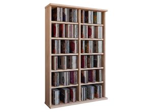 4012246504484 - Holz CD DVD Stand Regal CD Regal mit Platz für 300 CDs oder 130 DVDs oder 72-Videos Maße H 92 x B 60 x T 18 cm Elegantes DVD Regal Blu ray Regal CD Regal - Ronul