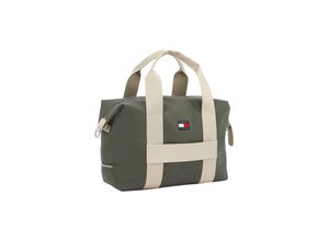 8721106471335 - Weekender TOMMY JEANS TJM RETRO COOL DUFFLE Damen Gr B H T 44cm x 30cm x 19cm grün (khaki natur) Textil Taschen Unisex Umhängetasche Henkeltasche Schultertasche mit Kontrastbesatz