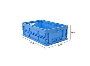 4250685150743 - EURO-Maß Faltbox 6422 NG ohne Deckel für Lager- und Mehrwegtransport 414 Liter blau