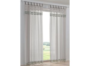 6930325795562 - Gardine HEINE HOME Gardinen Gr 225 cm Schlaufen 130 cm grau (hellgrau) Schlaufen