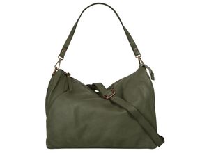 4260543059347 - Umhängetasche SAMANTHA LOOK Damen Gr B H T 32cm x 25cm x 14cm onesize grün (dunkelgrün) Leder leicht glänzend unifarben Taschen echt Leder Made in Italy