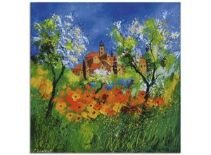 4058661744401 - Glasbild ARTLAND Provence Bilder Gr B H 50 cm x 50 cm Glasbild Garten quadratisch 1 St grün Bild Glasbild Glasbilder Bilder in verschiedenen Größen