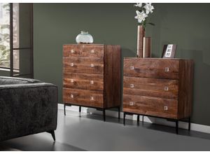 4061915193184 - Kommode GUTMANN FACTORY braun B90cm H120cm T42cm Massivholz Sideboards