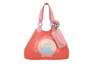 4059065273528 - Henkeltasche FRITZI AUS PREUSSEN Izzy Medium Big Wave Limited Barbie Damen Gr B H T 42cm x 29cm x 15cm orange Baumwolle bedruckt Taschen mit abnehmbarem Brillenetui