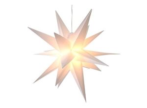 4057984012051 - X-mas Art Collection - 3D Leuchtstern Kunststoff 57 cm weiss mit Timer und Netzadapter - Weiss
