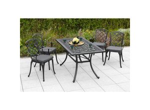 4033662986326 - MERXX Garten-Essgruppe Rhodos (Set 9-tlg) 4 Sesselinkl Auflagen Tisch