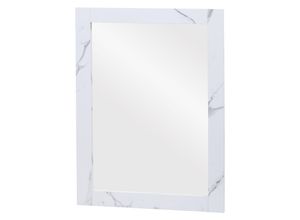4057651633091 - Wandspiegel MCW-L86 Badezimmer Badspiegel Spiegel Badmöbel MVG-zertifiziert 72x52cm ~ Marmor-Optik weiß