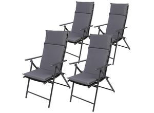 4250263742957 - Albatros Gartenstühle Aruba mit Sitzauflage 4er Set – Gartenstühle Klappbar mit robustem Metallgestell und hoher Belastbarkeit – bequeme Klappstühle auch als Terrassenstühle oder Balkonstühle