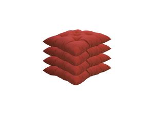 4262366130845 - NYVI Stuhlkissen Genua 38x38 cm 4er Pack Sitzkissen mit Steppung FarbeRot