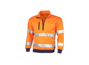 4046987030773 - Arbeitsshirt pro Warnschutz in warnorange Größe 4XL - Warnschutz-Arbeitssweatshirt für PROfessionals - warnorange - 4XL - Qualitex