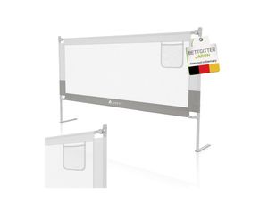 4262437183886 - Baby Bettgitter Jaron 180 cm - höhenverstellbar kombinierbar - Bett Rausfallschutz - Grau