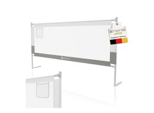 4262437183909 - Baby Bettgitter Jaron 200 cm - höhenverstellbar kombinierbar - Bett Rausfallschutz - Grau