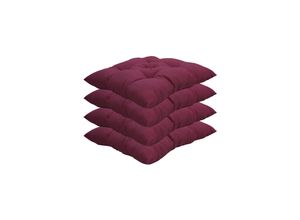 4260620083623 - NYVI Stuhlkissen Genua 38x38 cm 4er Pack Sitzkissen mit Steppung FarbeBerry