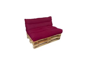 4255636618570 - NYVI Palettenkissen Set SunLounge - Paletten Sitzkissen 120x80 cm + Rückenlehne 120x40 cm FarbeBeere Variante2-teiliges Set