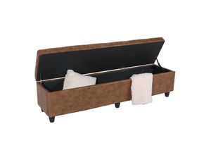 4057651052014 - Aufbewahrungs-Truhe Sitzbank Bank Kriens XXL Stoff Textil 180x45x45cm ~ Wildlederimitat