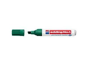 4004764000548 - edding Nr 1 Permanentmarker Breit Keilspitze 1 - 5 mm Grün Nachfüllbar Wasserbeständig