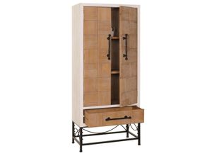 4057651649641 - Hochschrank MCW-N30 Schrank Bücherschrank Wohnzimmerschrank mit Türen und Schublade Massiv-Holz MDF 167x72x41cm