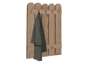 4057651711386 - Wandgarderobe MCW-N95 Garderobe Garderobenpaneel Paulownia 7 Haken 86x60cm ~ natur