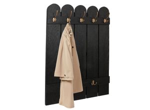 4057651711324 - Wandgarderobe MCW-N95 Garderobe Garderobenpaneel Paulownia 7 Haken 86x60cm ~ schwarz