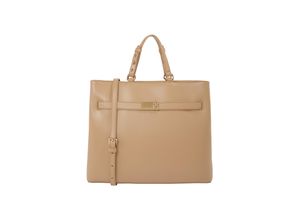 8720638758457 - Henkeltasche TOMMY HILFIGER TH HERITAGE SATCHEL Damen Gr B H T 34cm x 26cm x 12cm beige Lederimitat Taschen Damen Umhängetasche Schultertasche mit TH-Schmuckelement