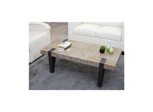 4057651135519 - Couchtisch MCW-A15b Wohnzimmertisch Tanne Holz rustikal massiv MVG-zertifiziert 40x120x60cm