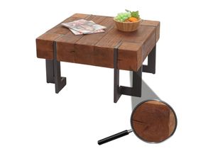4057651520094 - Couchtisch MCW-A15 Wohnzimmertisch Tanne Holz rustikal massiv MVG-zertifiziert ~ braun 70x70cm