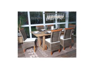 4057651120331 - 6er-Set Esszimmerstuhl Sinio Stuhl Küchenstuhl Rattan ~ mit Sitzkissen
