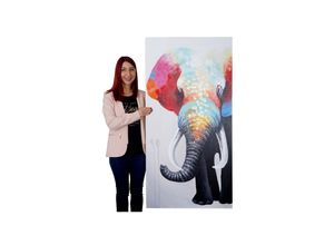 4057651134727 - Wandbild Elefant II 100% handgemaltes Ölgemälde Gemälde XL 140x70cm