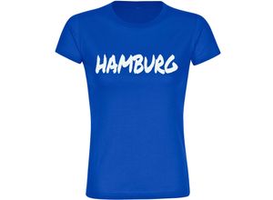 4068859509101 - multifanshop Damen T-Shirt - Hamburg - Textmarker - Druck weiß - Frauen