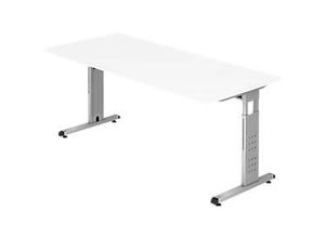 4032062032619 - Schreibtisch VOS19 W S manuell höhenverstellbar 85cm (H) 180x80cm (BxT) rechteckig weiß   silber 4032062032619 Hammerbacher
