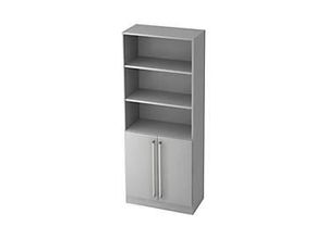 4032062122648 - Regalschrank TARVIS 5 Ordnerhöhen 5 Böden 2 Türen mit Griff o Schloss B 800 x T 420 x H 2004 mm lichtgrau