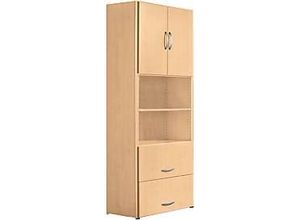 4038933075907 - Kombischrank PALENQUE 6 OH Holztüren HR-Auszug B 800 x T 420 x H 2160 mm Buche