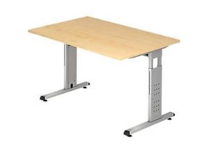 4032062004227 - Schreibtisch VOS12 3 S manuell höhenverstellbar 85cm (H) 120x80cm (BxT) rechteckig ahorn   silber 4032062004227 Hammerbache