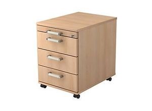 4032062162934 - Rollcontainer TARVIS 1 Utensilienauszug abschließbar 3 Schübe B 428 x T 580 x H 590 mm Eiche-Dekor