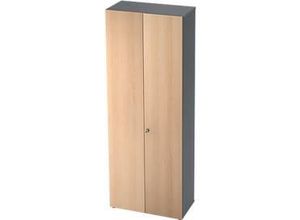 4032062158210 - Schrank TOPAS LINE Akten Garderobenschrank 6 Ordnerhöhen B 800 mm graphit Eiche-Dekor