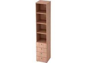 4032062020135 - eurokraft pro Kombi-Schrank 3 Fachböden 4 Schubladen Nussbaum-Dekor   Nussbaum-Dekor