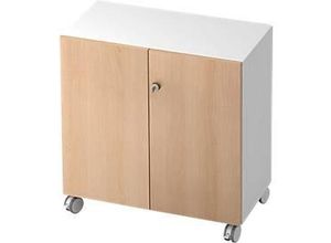 4032062162514 - HAMMERBACHER Aktenschrank Profi V228T2RA W E SG weiß eiche 1 Fachboden 800 x 420 x 820 cm